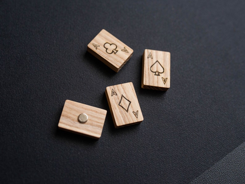 Magnets Playing Cards Ash Wood, Neodymium Magnets, Fridge Magnets, Real ...