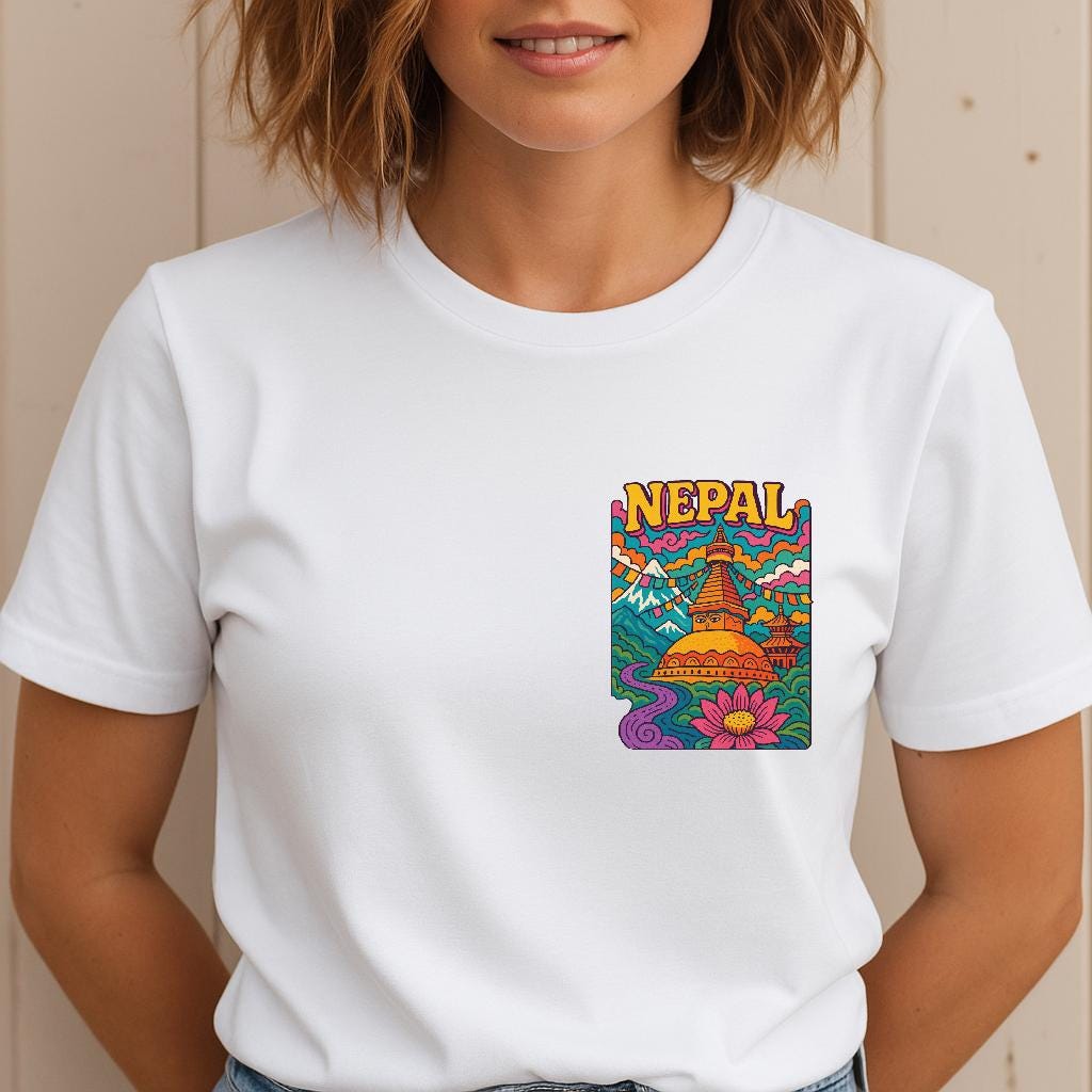 Nepal Mountain Graphic Unisex Tee, Kathmandu Travel Shirt Souvenir Gift ...