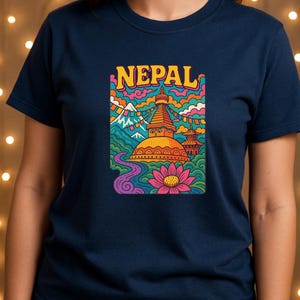 Nepal Mountain Graphic Unisex Tee, Kathmandu Travel Shirt Souvenir Gift ...