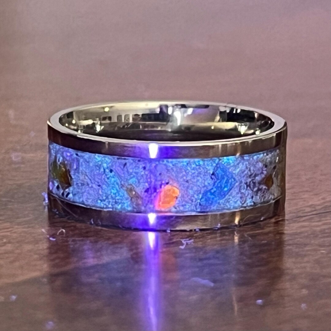 Ocean Ring-sea Glass Inlay, Stainless Steel Ring - Etsy