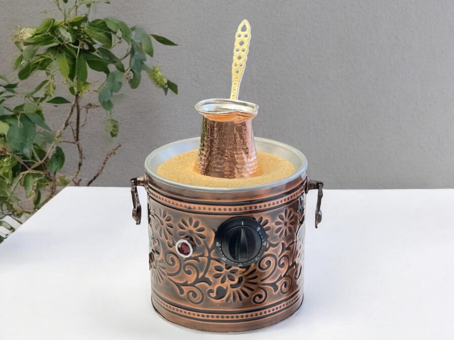 Traditional Handcrafted Copper Sand Coffee Maker Machine 450 Watt, 110/ ...