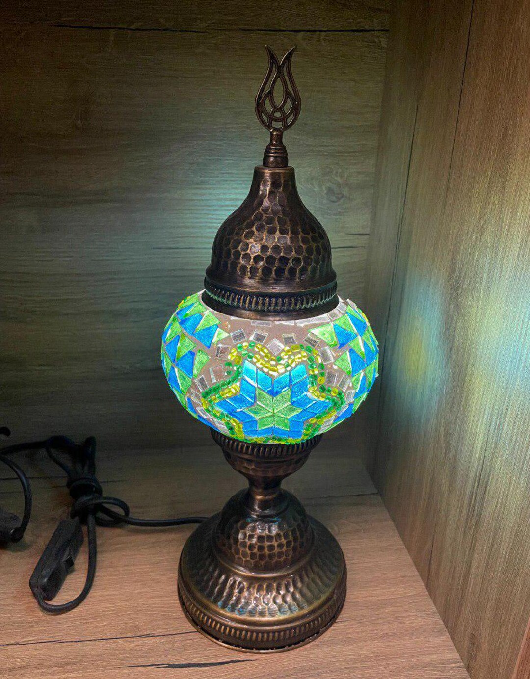 Turkish Mosaic Lamp, Moroccan Style Table Lamp With Hand-painted ...
