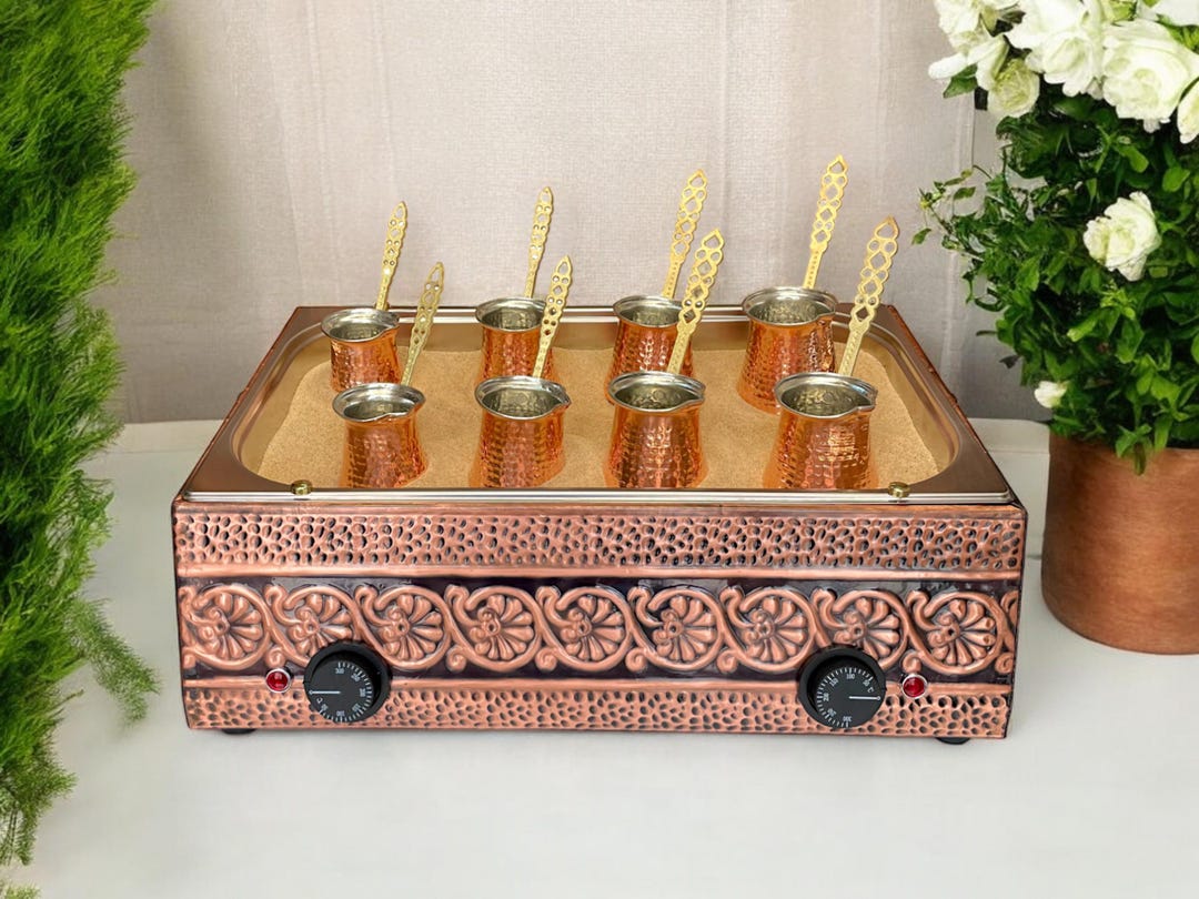 Traditional Handcrafted Copper Sand Coffee Maker Machine With 8-pots ...
