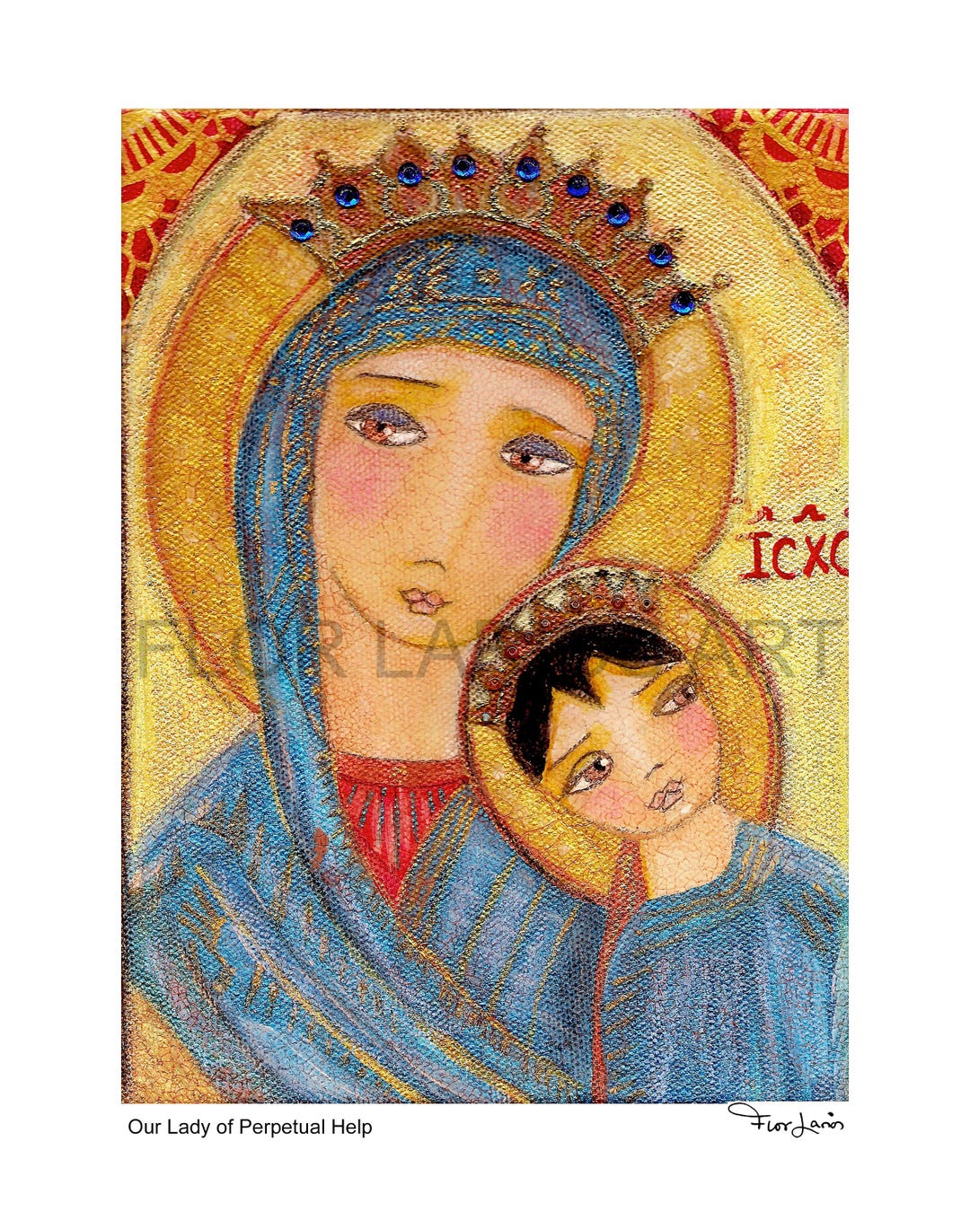 Our Lady of Perpetual Help Art Print: Folk Art Giclée, 6x8 - Etsy