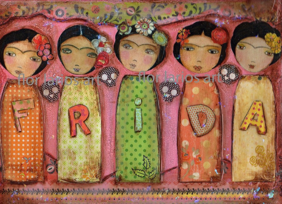 Frida Fiesta Day of the Dead Print From Painting by FLOR - Etsy