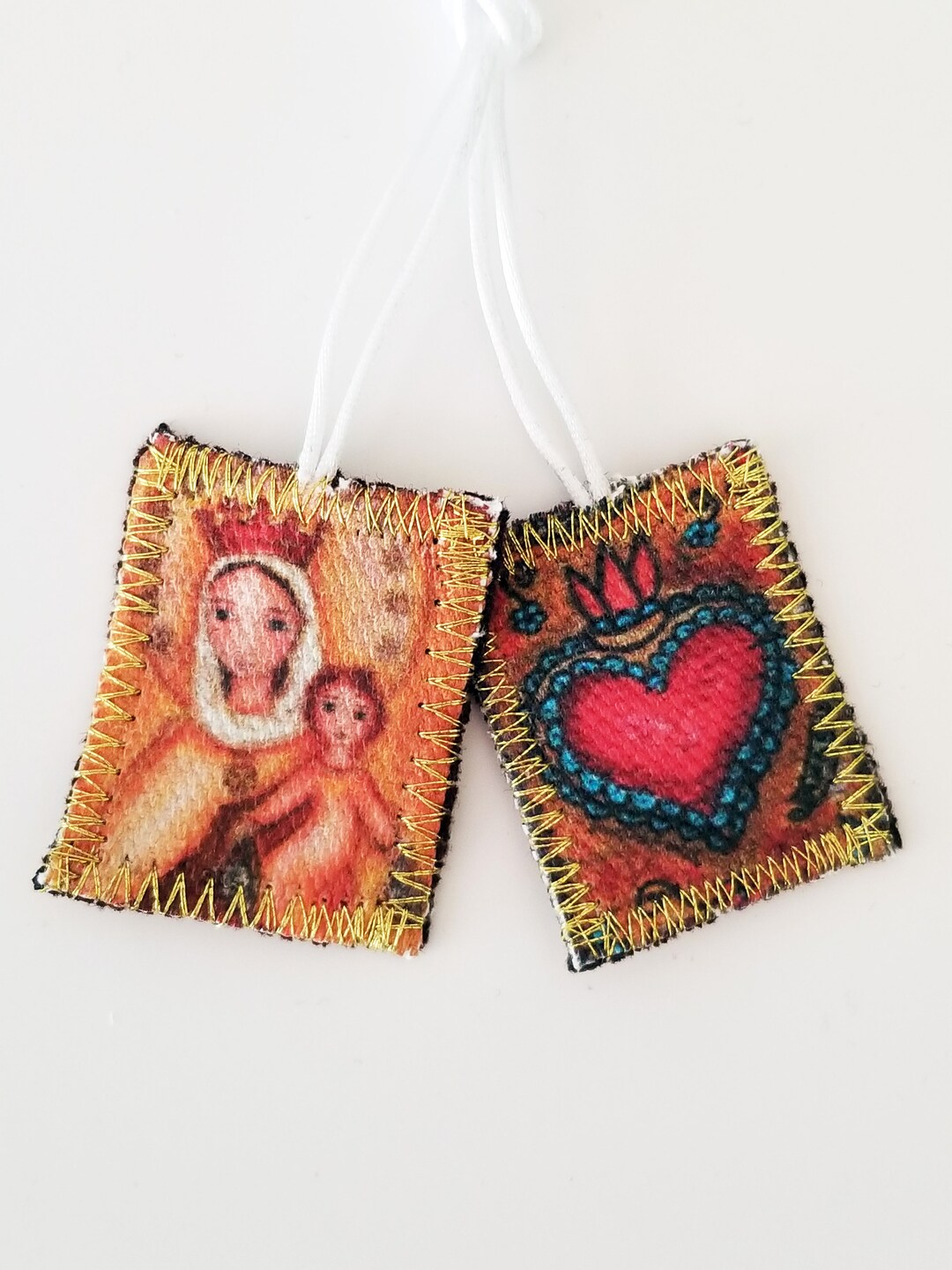 Our Lady of Mount Carmel Scapular Handmade Original Art - Etsy