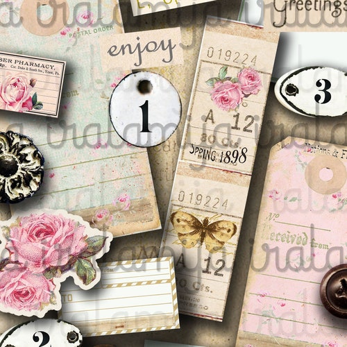 Junk Journal Printable File Folders Digital Ephemera Pack - Etsy