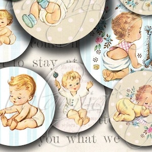 1 INCH BABY Circles Collage Digital Images -printable Download File ...