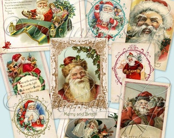 SANTA CIRCLES Collage Digital Images printable Download File - Etsy