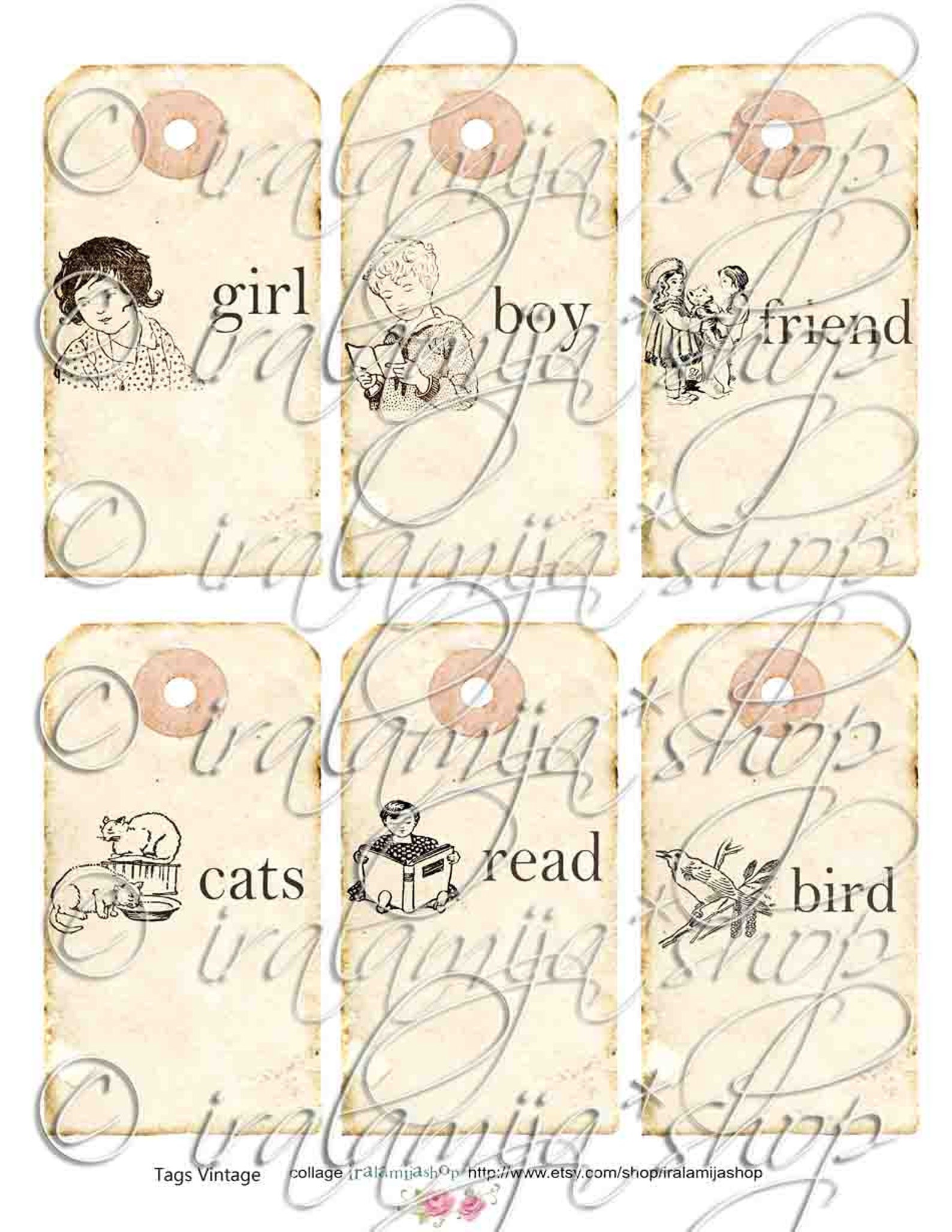 Printable Tags Vintage Vintage Style Tags Definition - Etsy