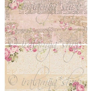 VINTAGE SCRIPT Collage Digital Images -printable Download File- - Etsy