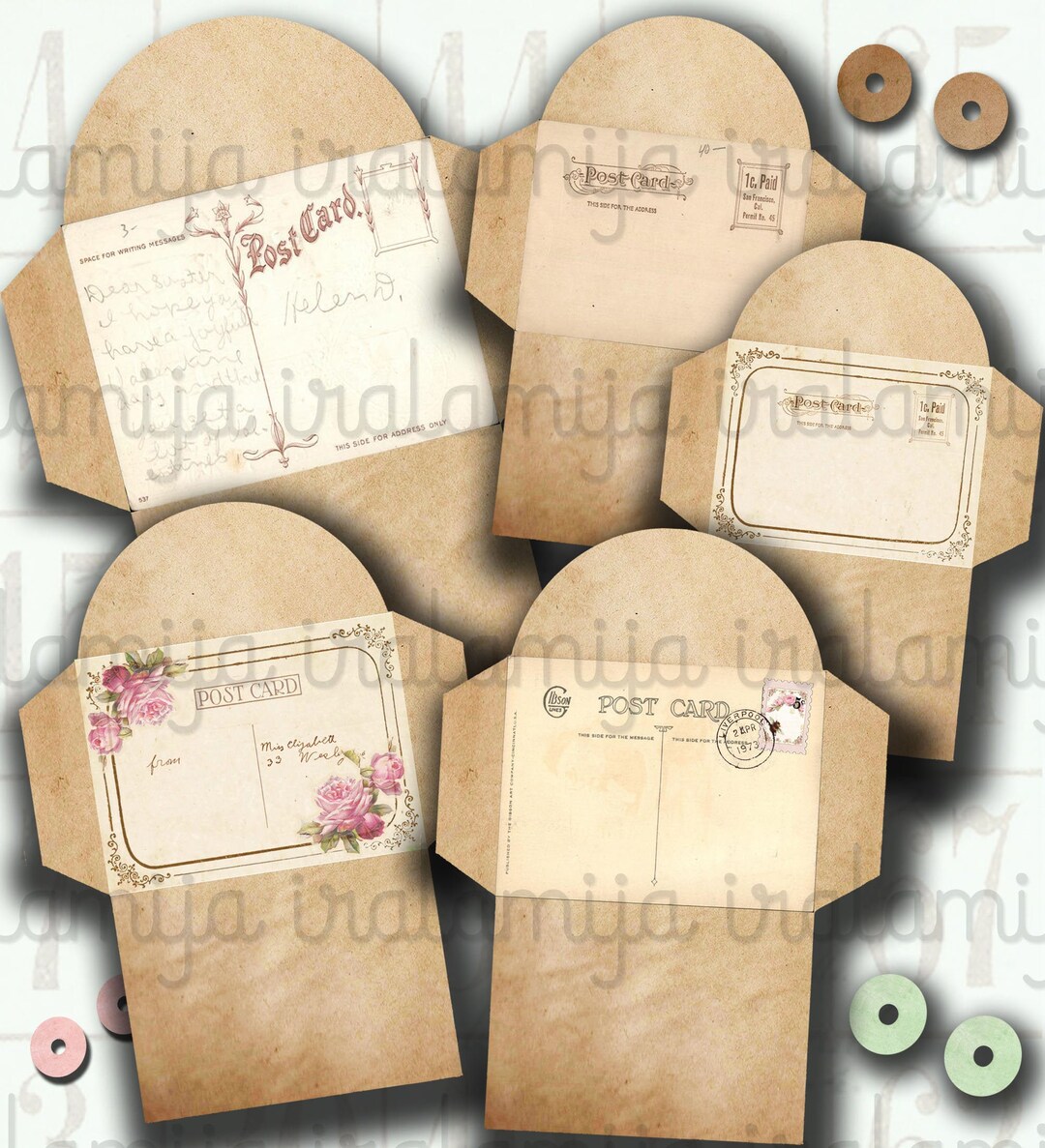 VINTAGE Envelopes No. 2 / Vintage Envelopes / Printable Envelopes ...