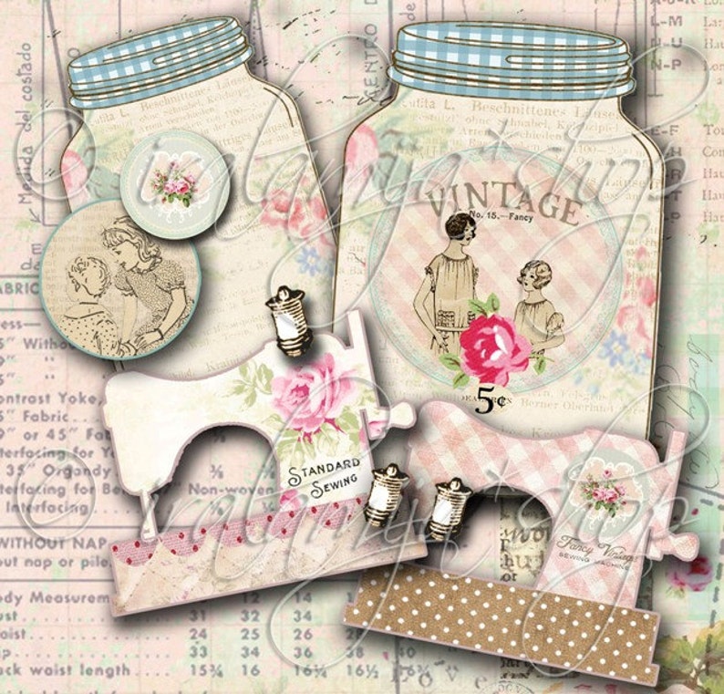 Printable Jars / FANCY VINTAGE / Jars Digital Images / - Etsy