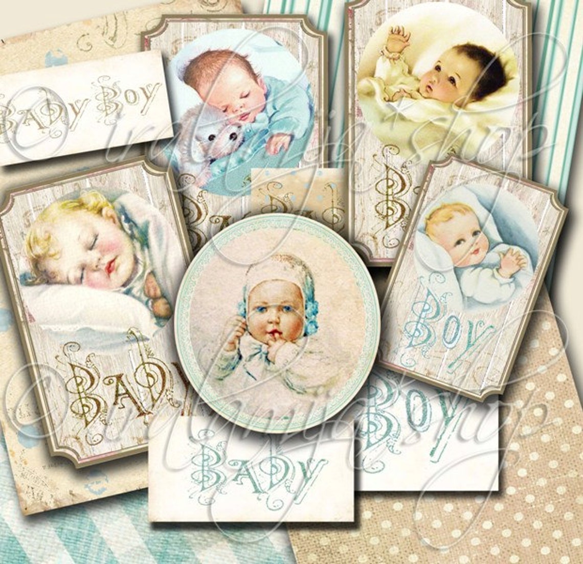 BABY BOY Collage Digital Images -printable Download File- - Etsy