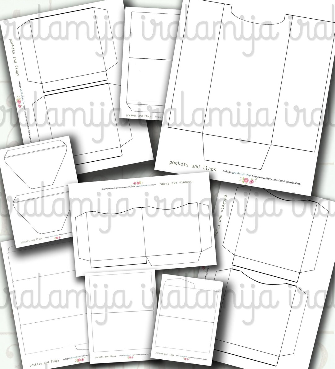 POCKET Templates Digital Download / File Folder / Flaps / Pockets ...
