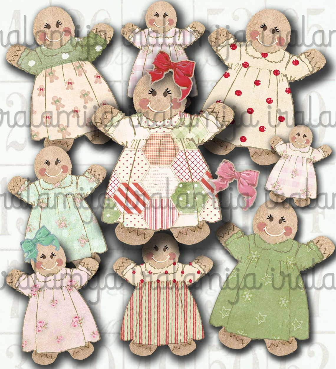 GINGERBREAD GIRL Printable Images /printable Download / - Etsy