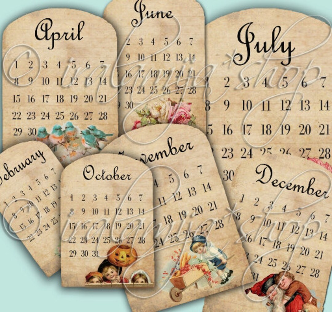 Printable Calendar / Calendar SHEETS / Printable Digital Images ...