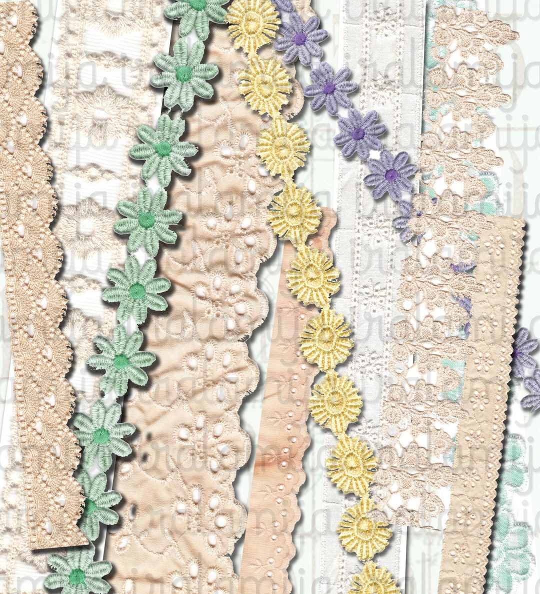 LACE TRIM Printable Digital Images / Printable Download / Scrapbook ...