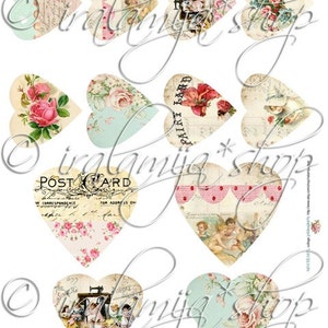 MINI HEARTS Printable Digital Images printable Hearts / Mini | Etsy