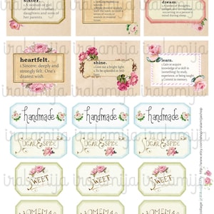 Printable Labels / Label Mix No. 2 / Digital Images / Printable ...