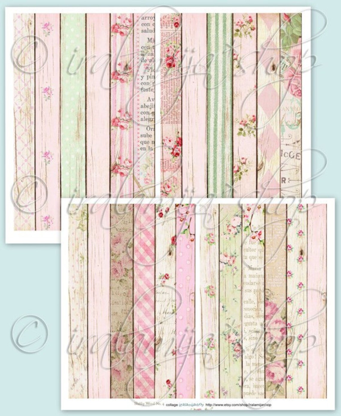SHABBY WOOD No. 4 Backgrounds Printable Digital Images / Download File ...