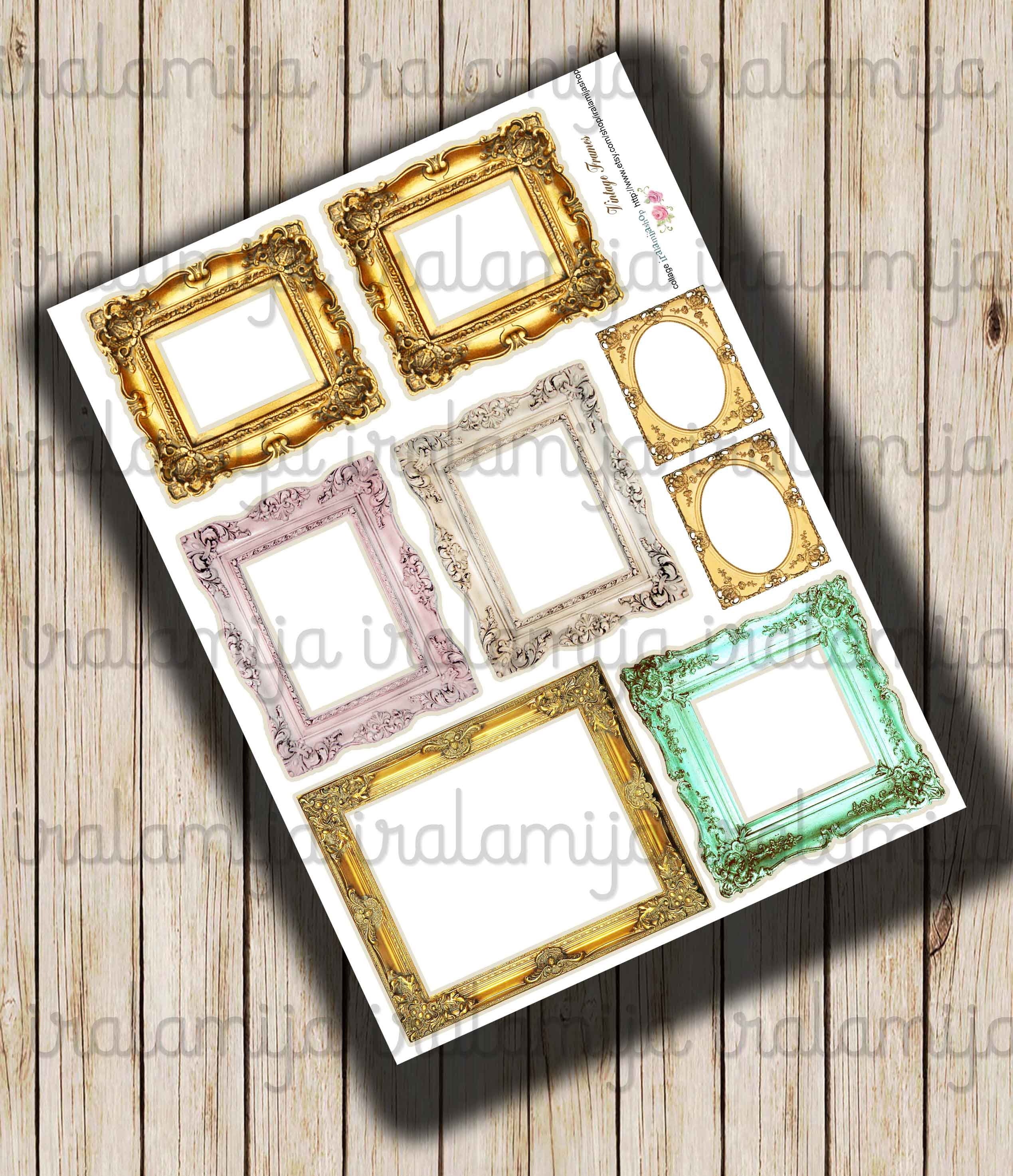 VINTAGE FRAMES Collage Digital Images - Printable Download File Digital ...