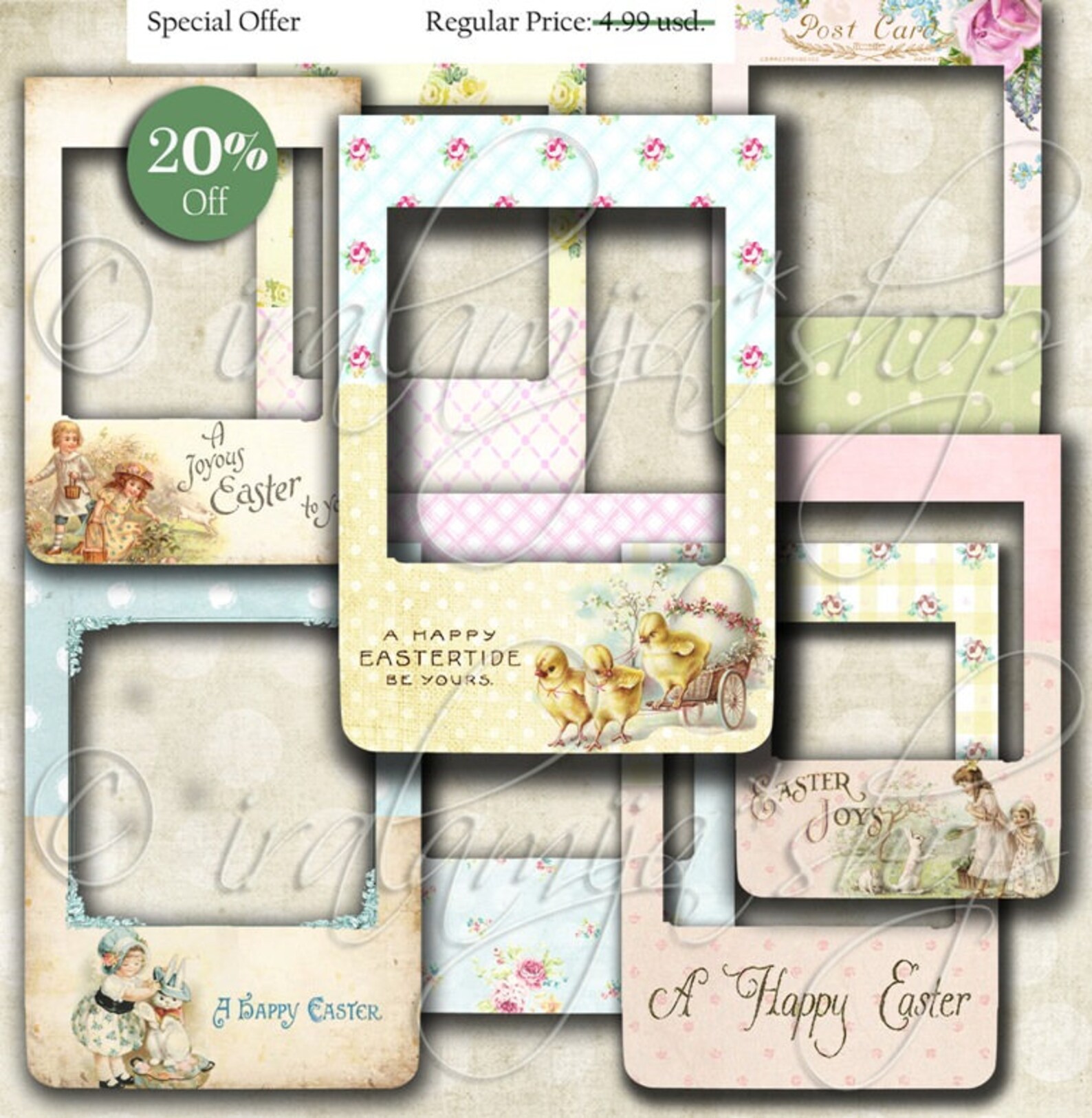 EASTER PHOTO FRAMES Printable Digital Images / Download File / - Etsy