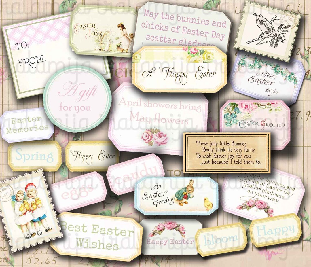Easter LABELS / EASTER LABELS Collage / Easter Digital Images / Easter ...