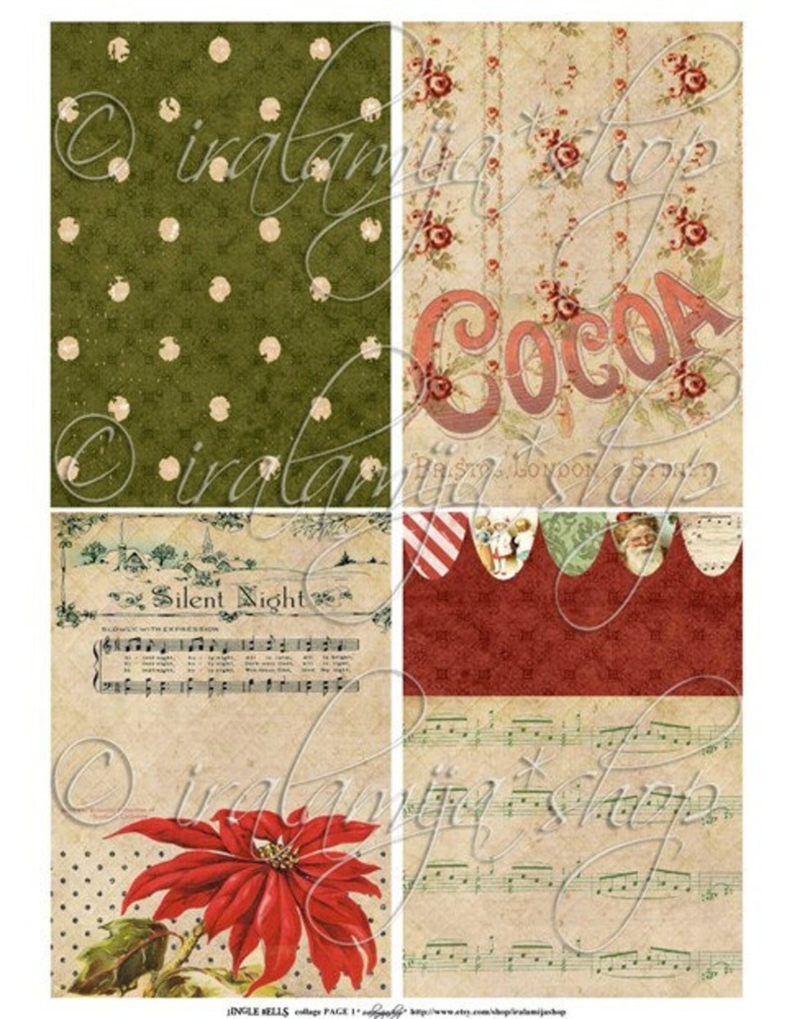 CANDY CANE PAPER Backgrounds Bundle collage Digital Images - Etsy