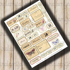 Printable Labels / Vintage Style Labels No. 2-5 / Digital Images ...