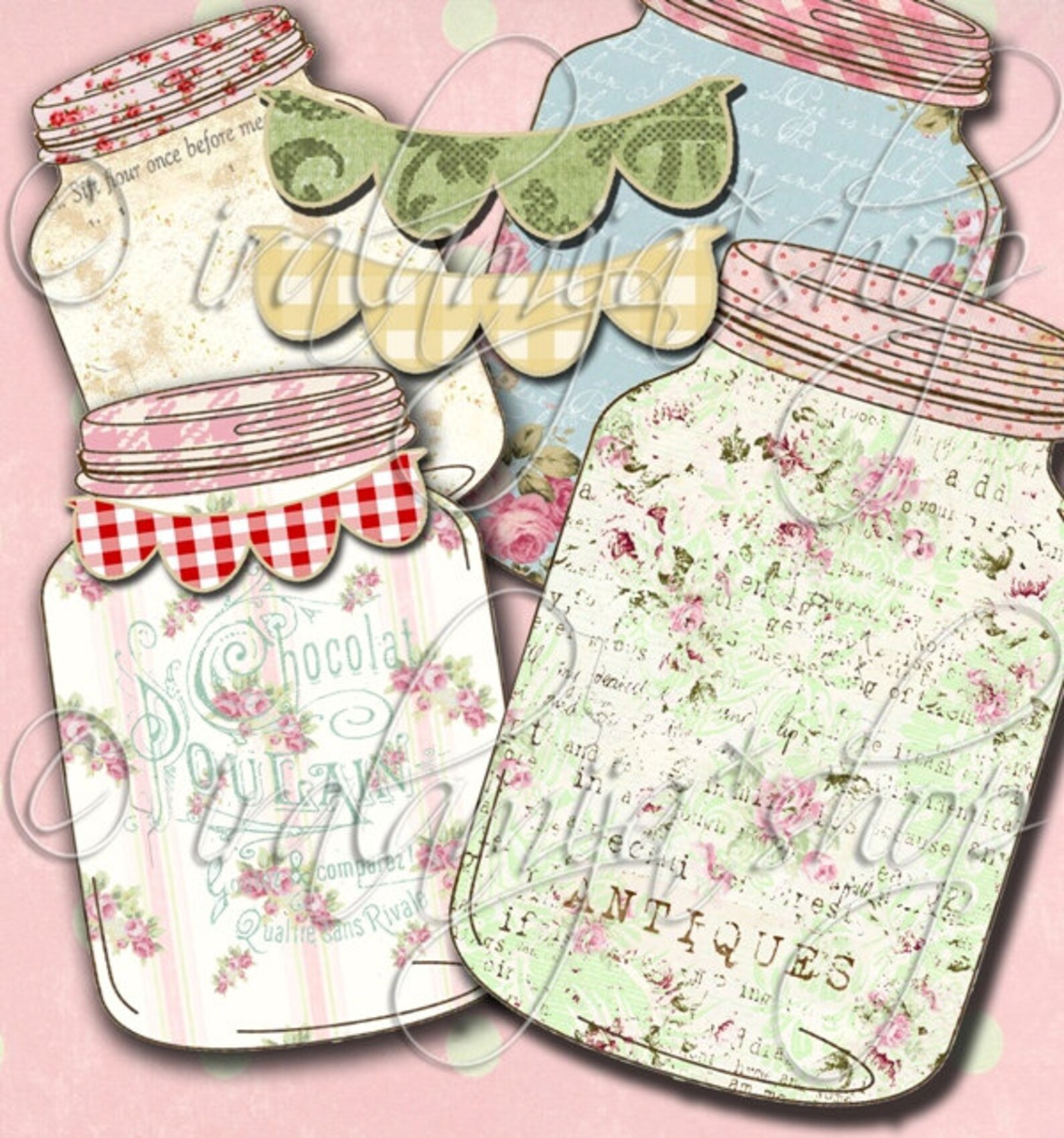 JUMBO JARS Collage Digital Images printable Download File - Etsy