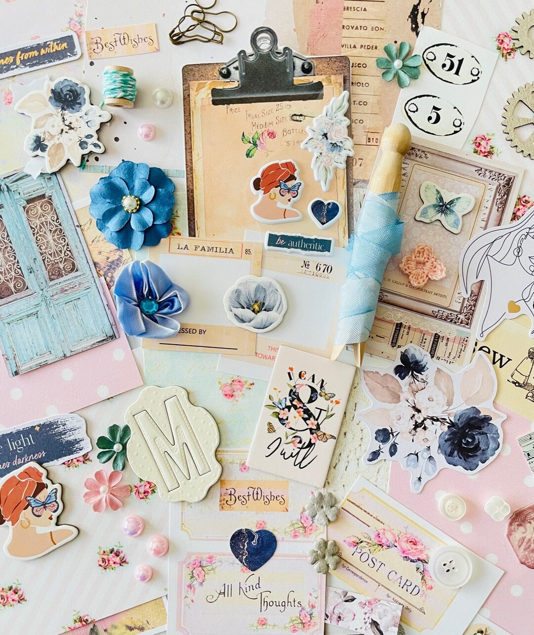 Embellishment Kit / Shabby MINI Kit / Scrapbook / Scrapbook - Etsy