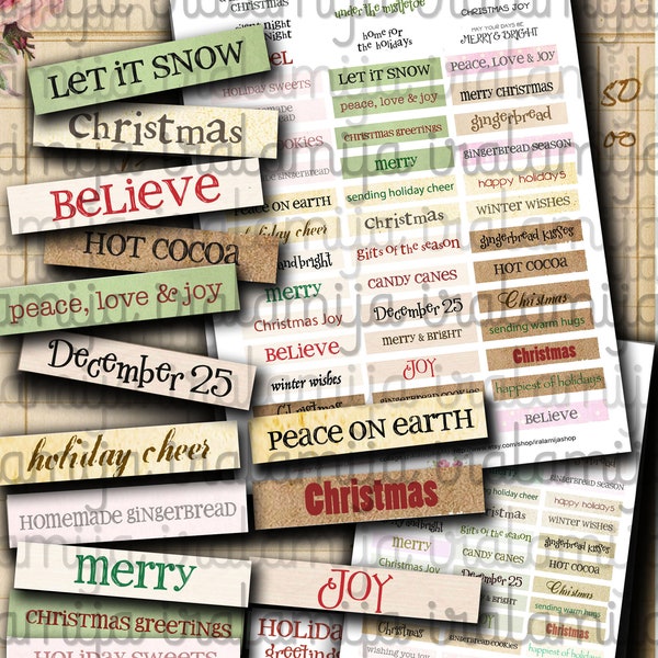 Christmas Tree Words - Etsy