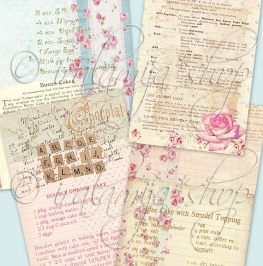 RECIPE Backgrounds Collage Digital Images -printable Download File ...