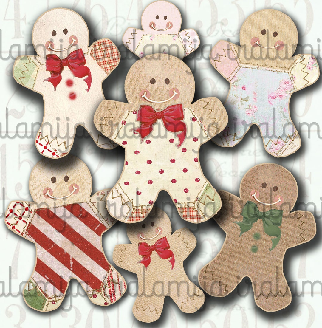Shabby GINGERBREAD Man Printable Images /printable Download / Christmas ...