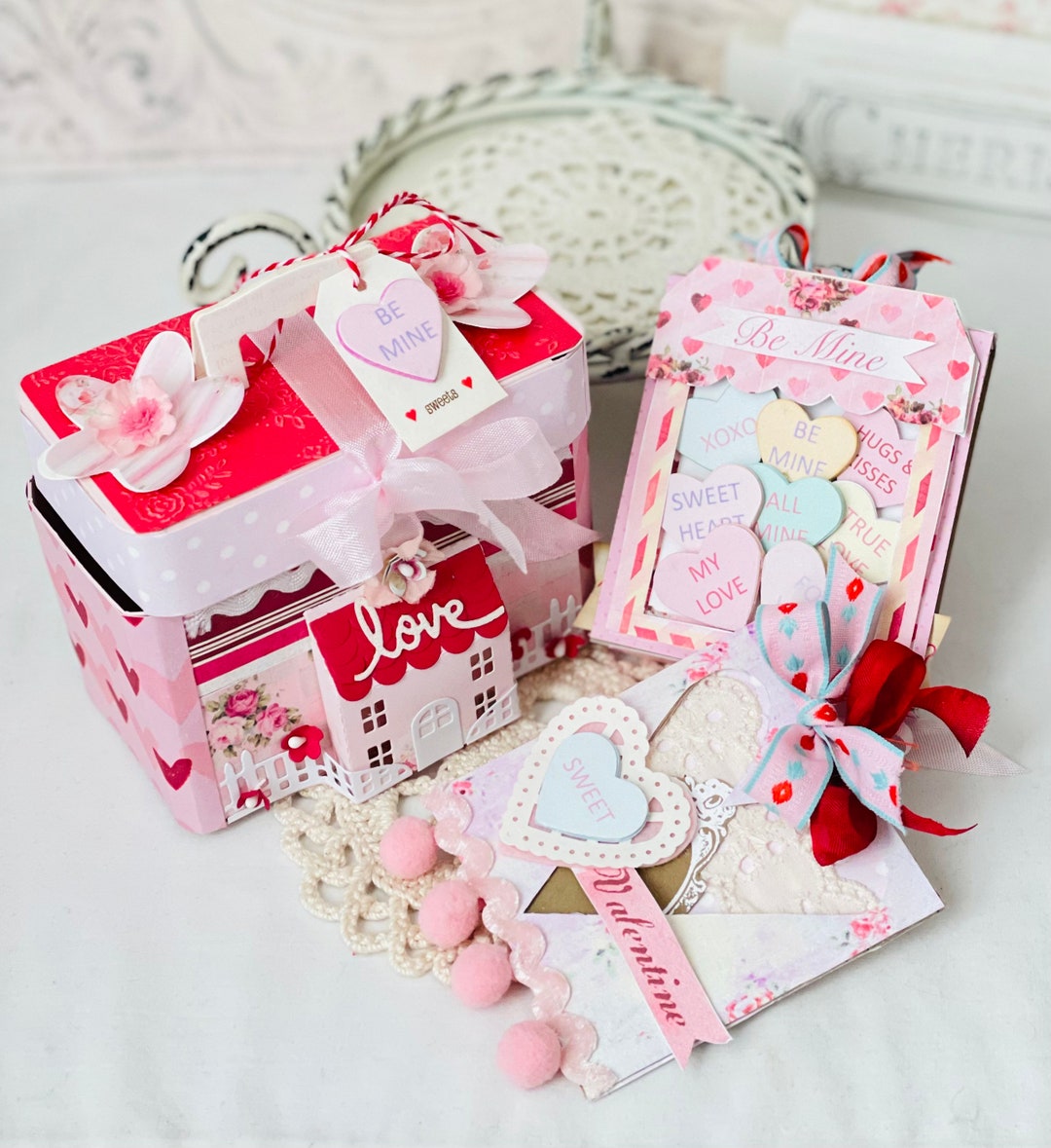 Scrapbook Mini Album With Tag and Box Set - VANLETINE Mini Album ...