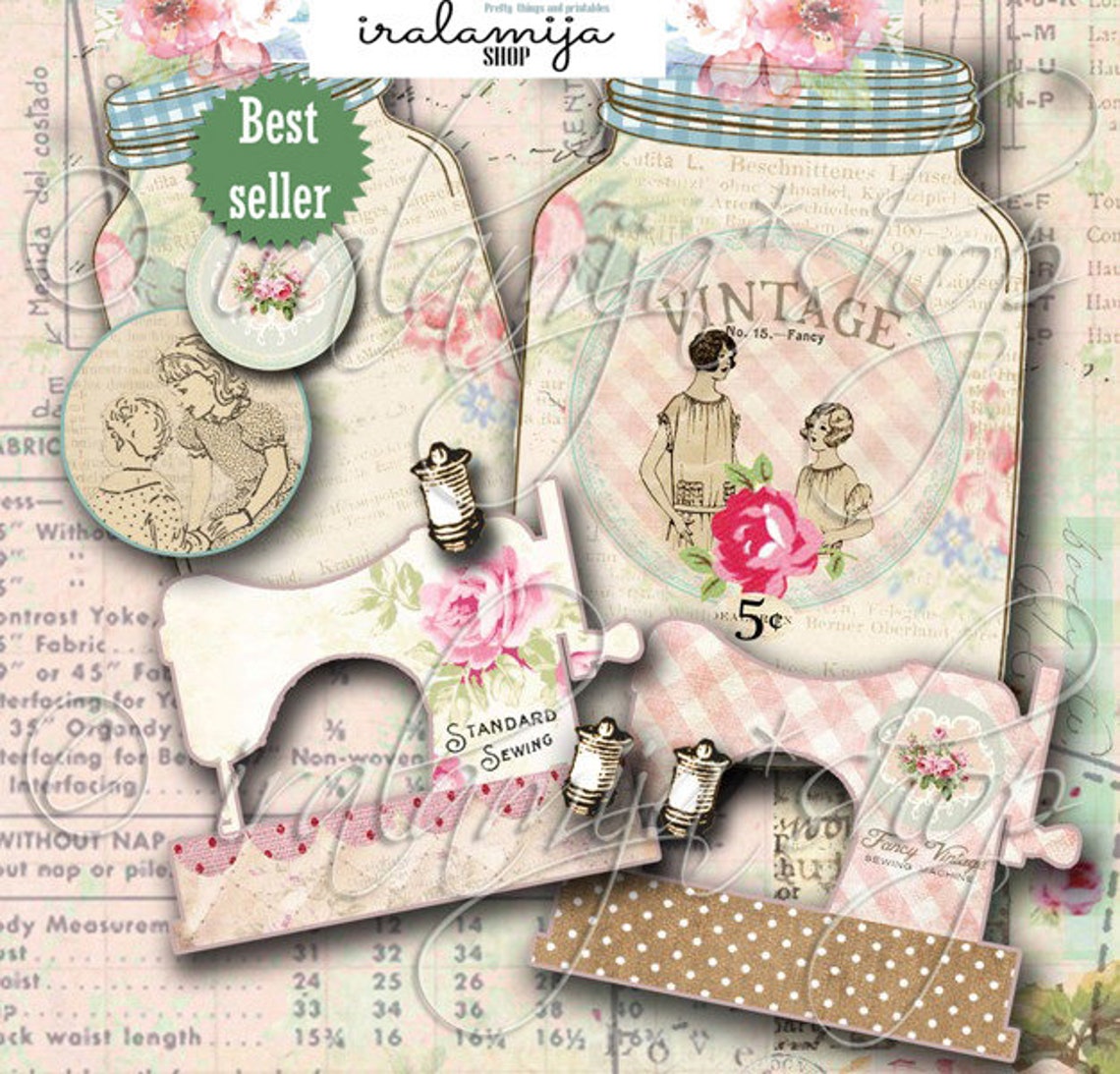 Printable Jars / FANCY VINTAGE / Jars Digital Images / - Etsy