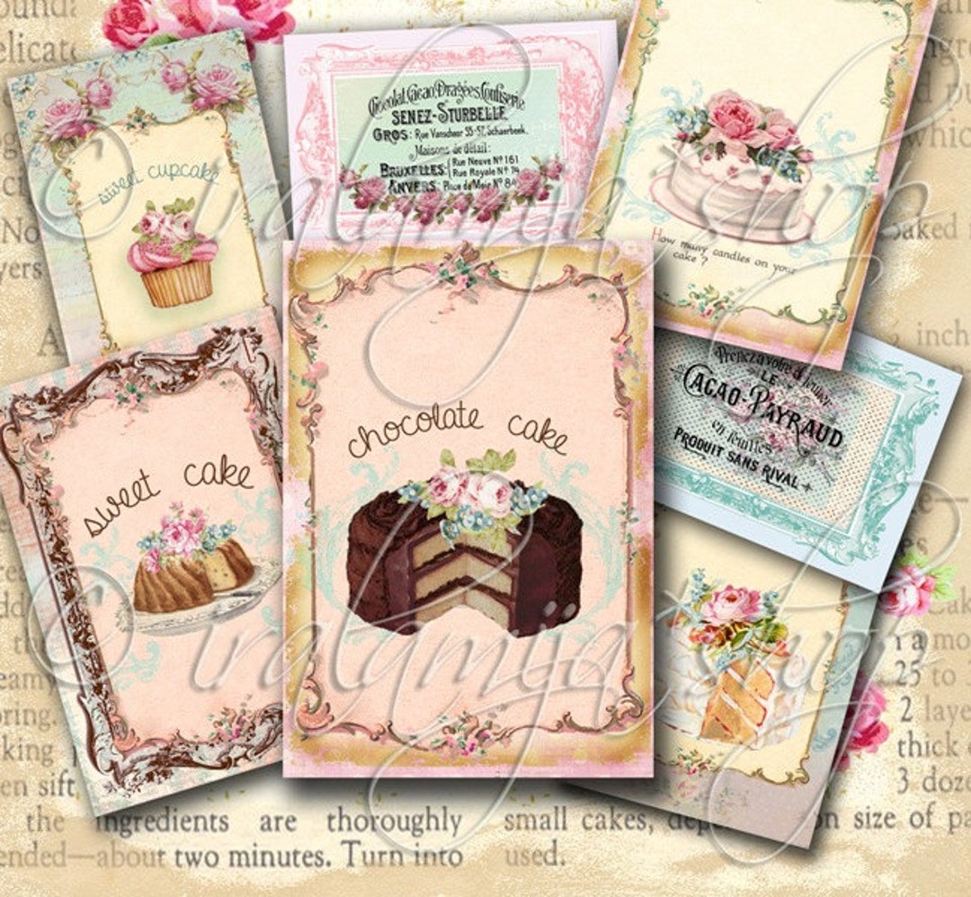 SWEET CAKES Printable Digital Images /printable Download / Vintage Cake ...