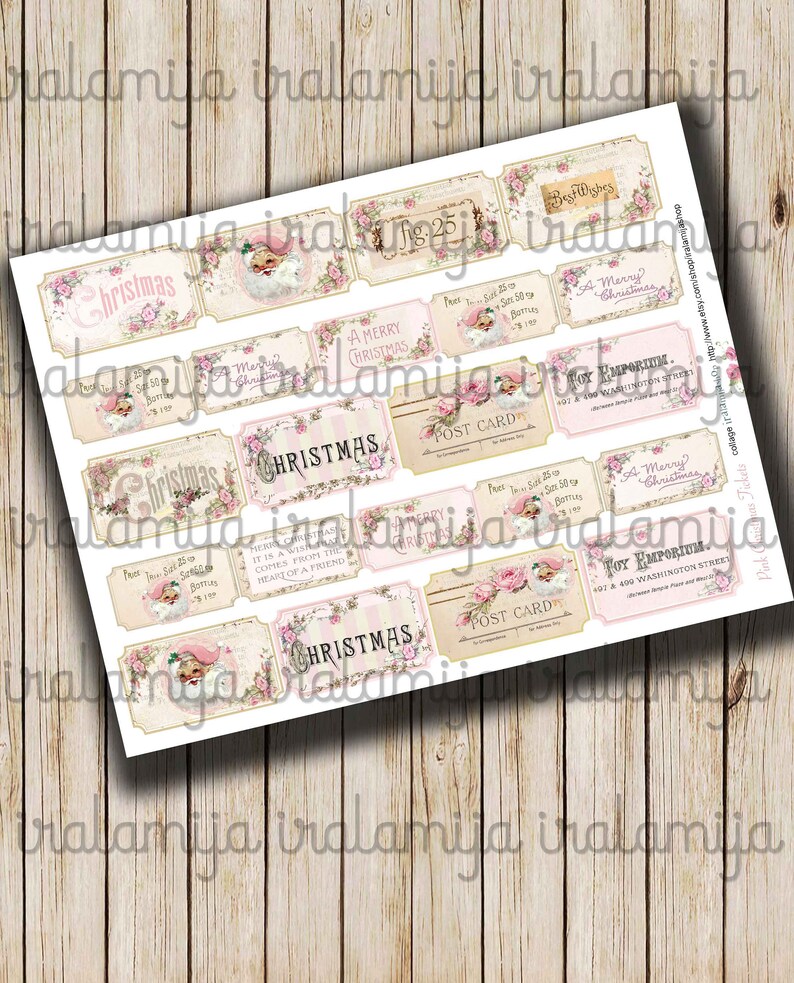Printable Tickets / PINK CHRISTMAS Tickets / Digital Downloads - Etsy