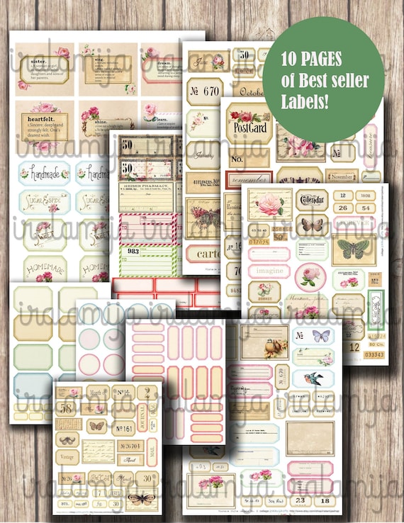 Printable Labels / Vintage Style Labels Bundle / Digital - Etsy