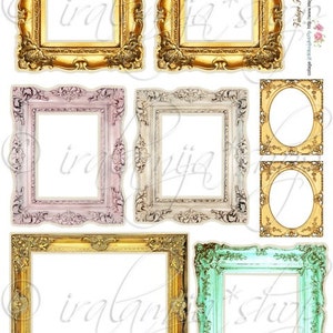 VINTAGE FRAMES Collage Digital Images Printable Download - Etsy