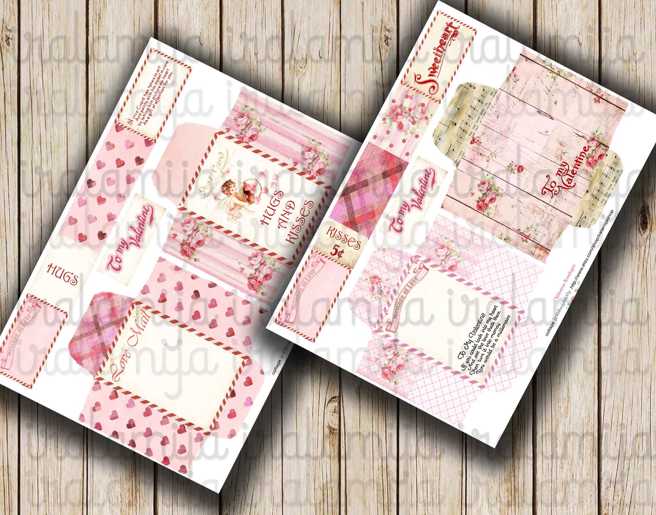 VALENTINE ENVELOPES Printable Digital Images / Valentines Day Envelopes ...