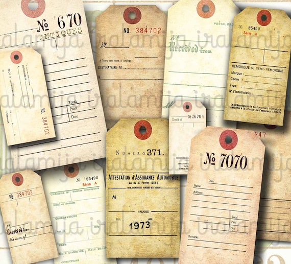 Printable Tags Vintage Old Tags No 1 Old Aged Tags Tags | Etsy