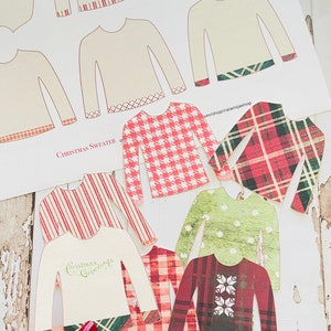 Printable Sweater / CHRISTMAS SWEATER/ Digital Images / Sweater Clip ...