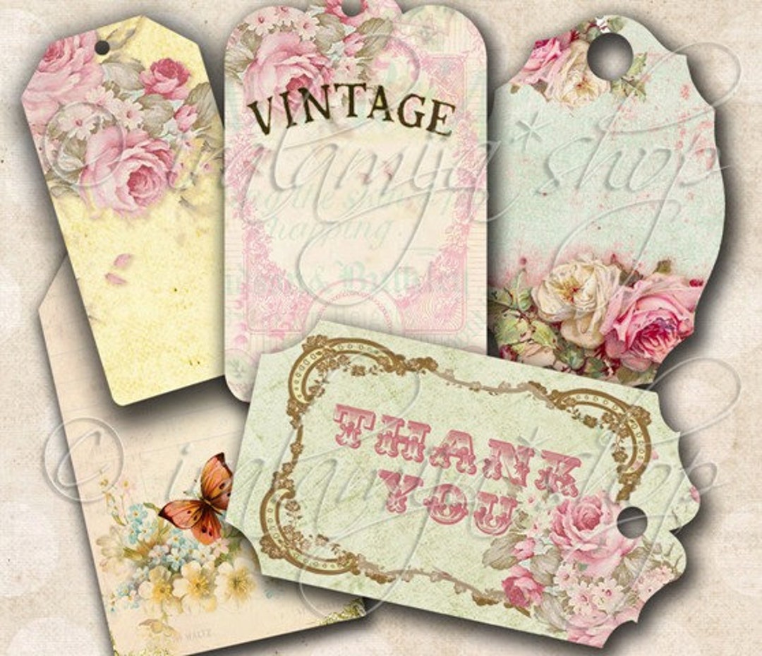 Printable Images / BIG TAGS / Printable Tags / Digital Images ...