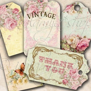 Printable Images / BIG TAGS / Printable Tags / Digital Images ...