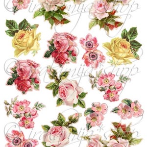 CUT OUT Roses No. 3 Printable Digital Images/printable Roses/ Scrapbook ...