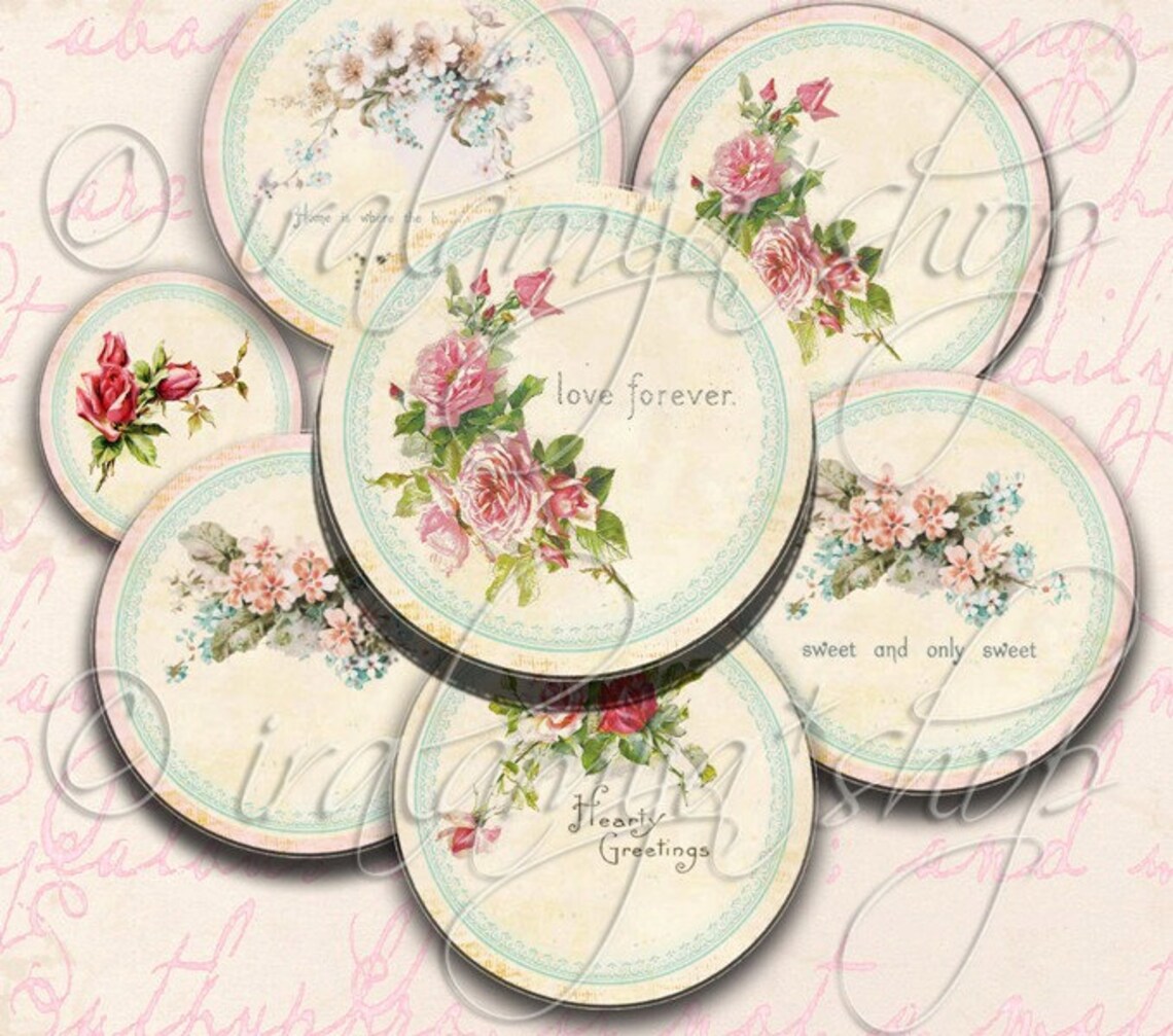 LOVE FOREVER CIRCLES Collage Digital Images -printable Download File ...