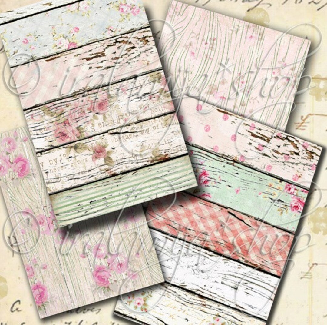 WOOD GRAIN Backgrounds Collage Digital Images -printable Download File ...