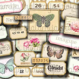 Printable Labels / Vintage Style Labels No. 2-5 / Digital Images ...
